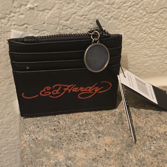 Ed Hardy | Accessories | Ed Hardy Multicolor Skull Design Card Holder ...
